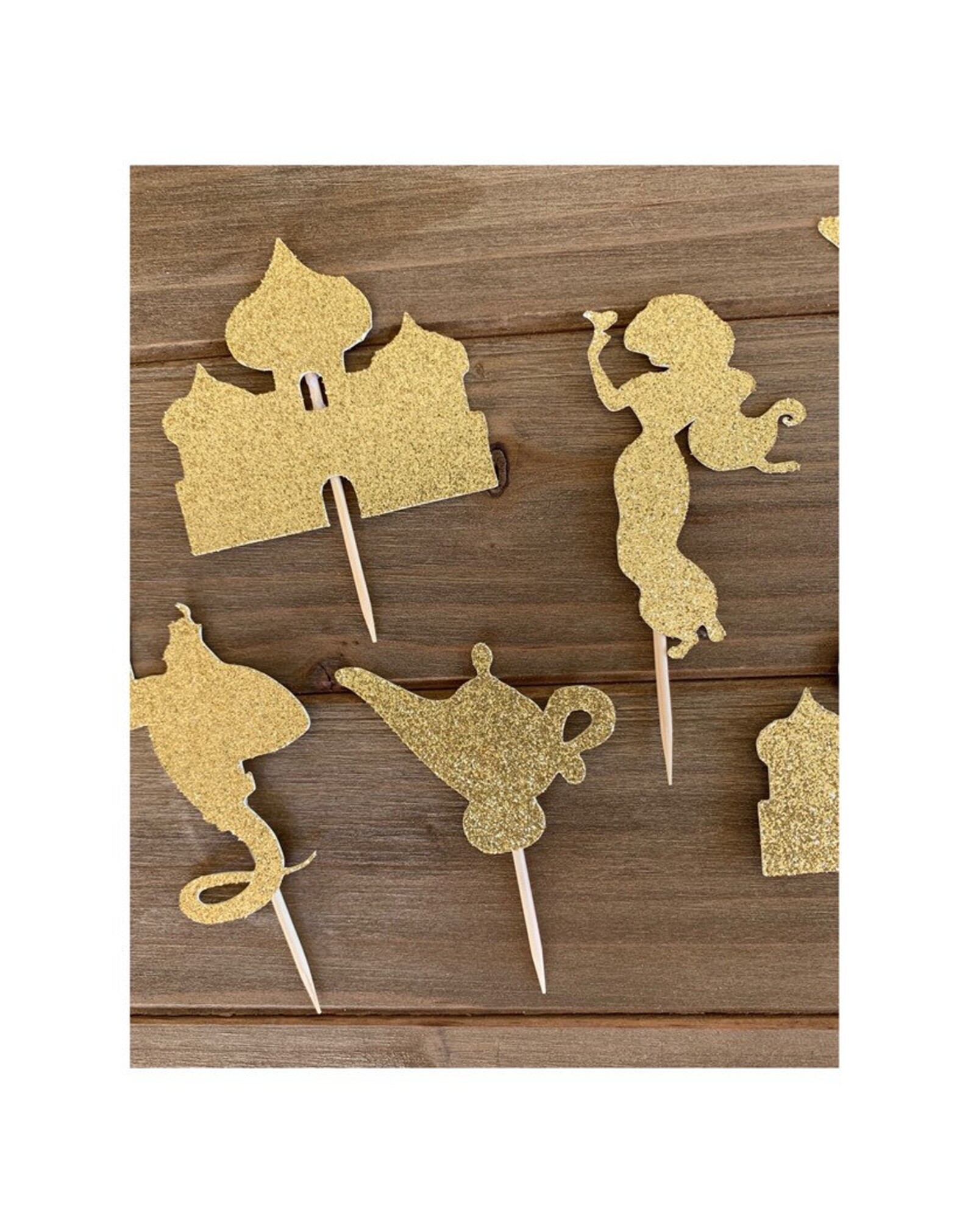 Jasmine and Aladdin Gold Cupcake Toppers 12CT - Etsy