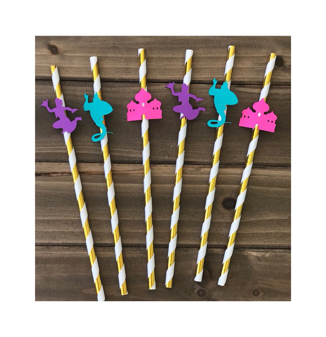 Jasmine and Aladdin Straws 10CT | Etsy
