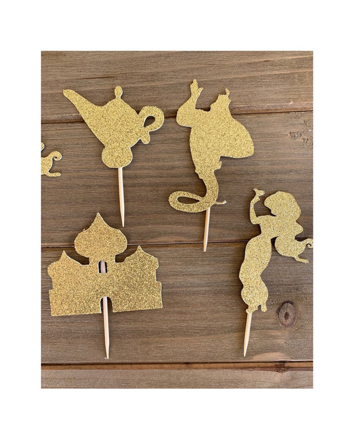 Jasmine and Aladdin Gold Cupcake Toppers 12CT - Etsy
