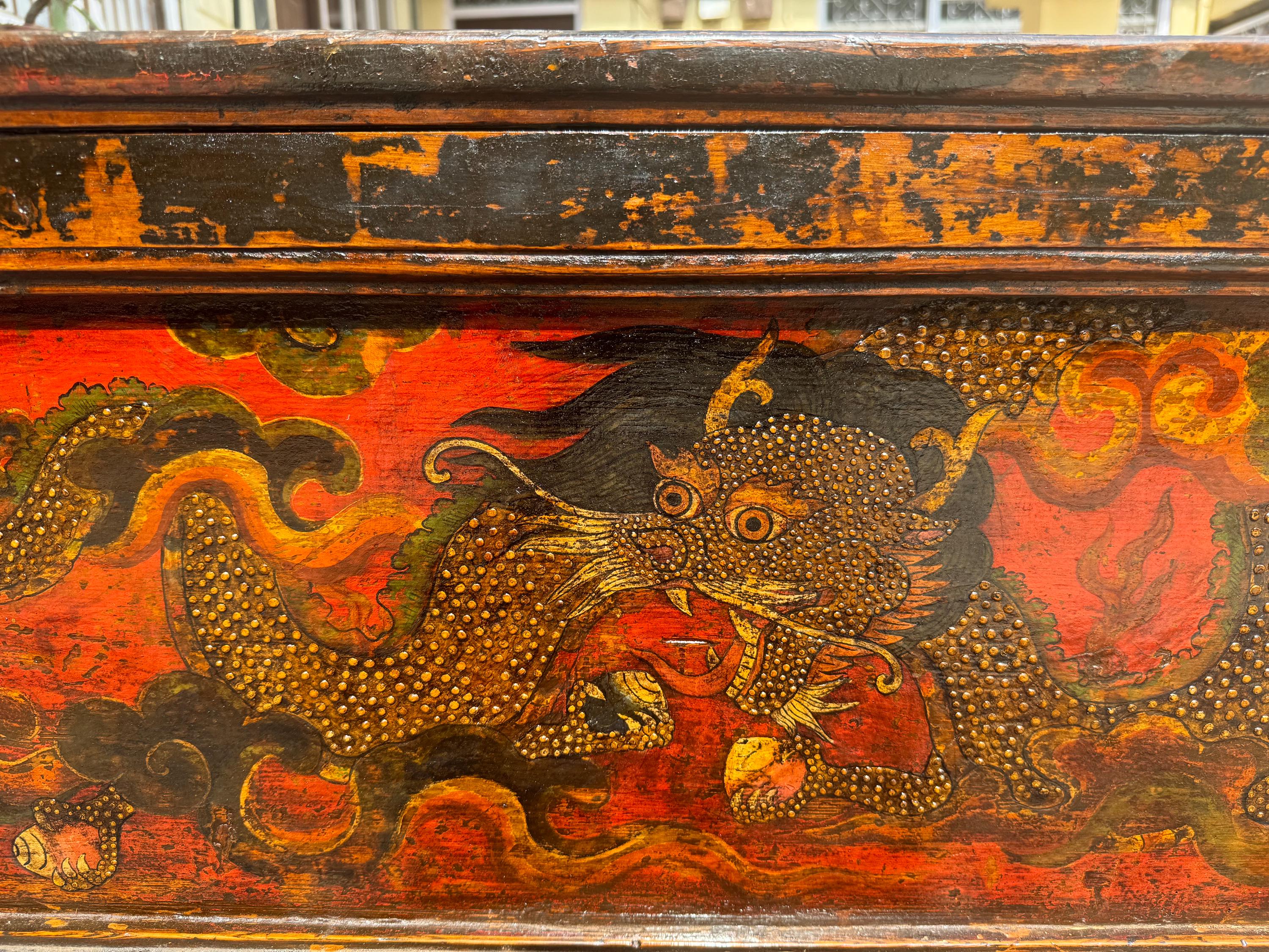 Antique Tibetan Dragon Table - Etsy