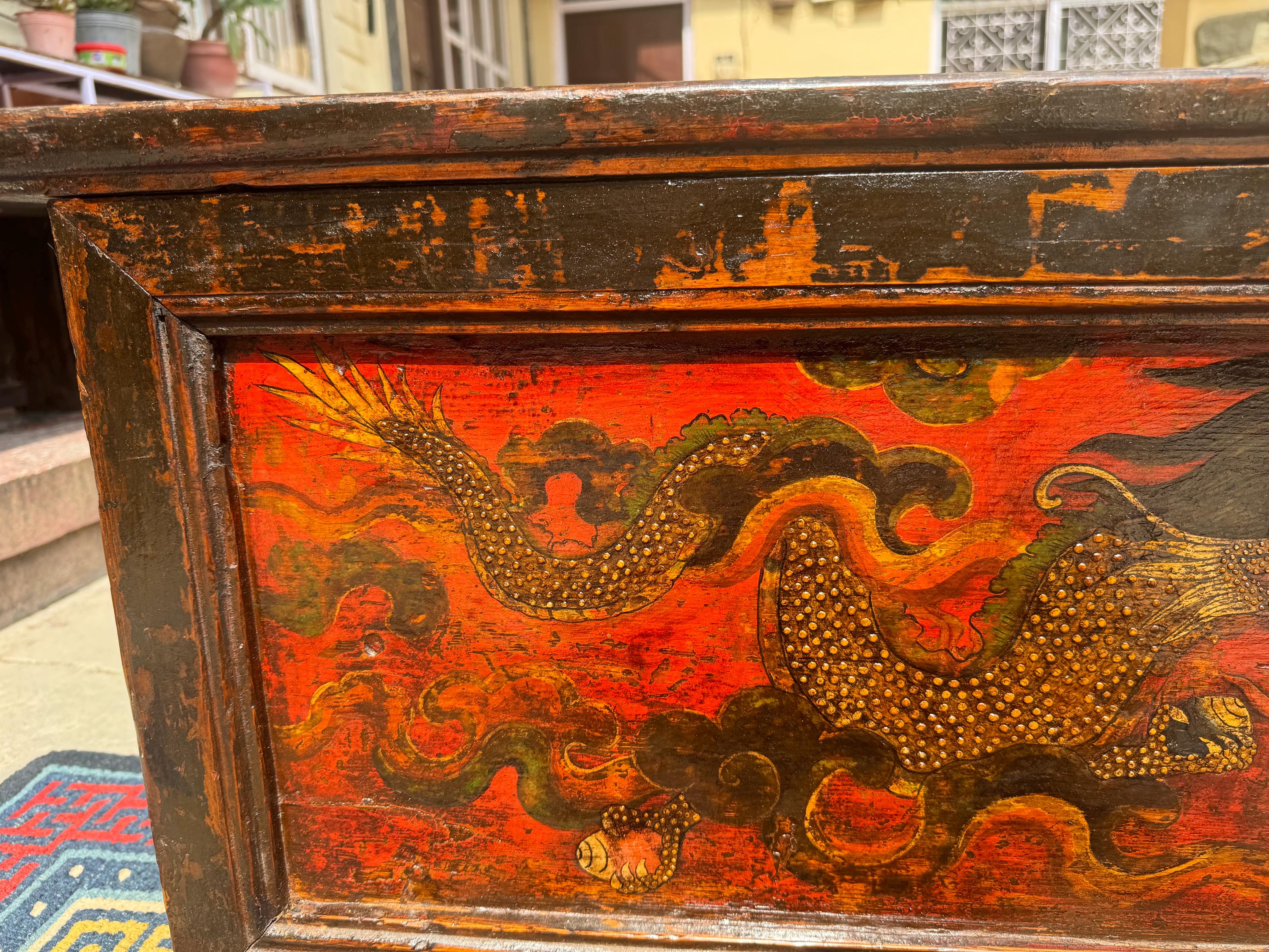 Antique Tibetan Dragon Table - Etsy