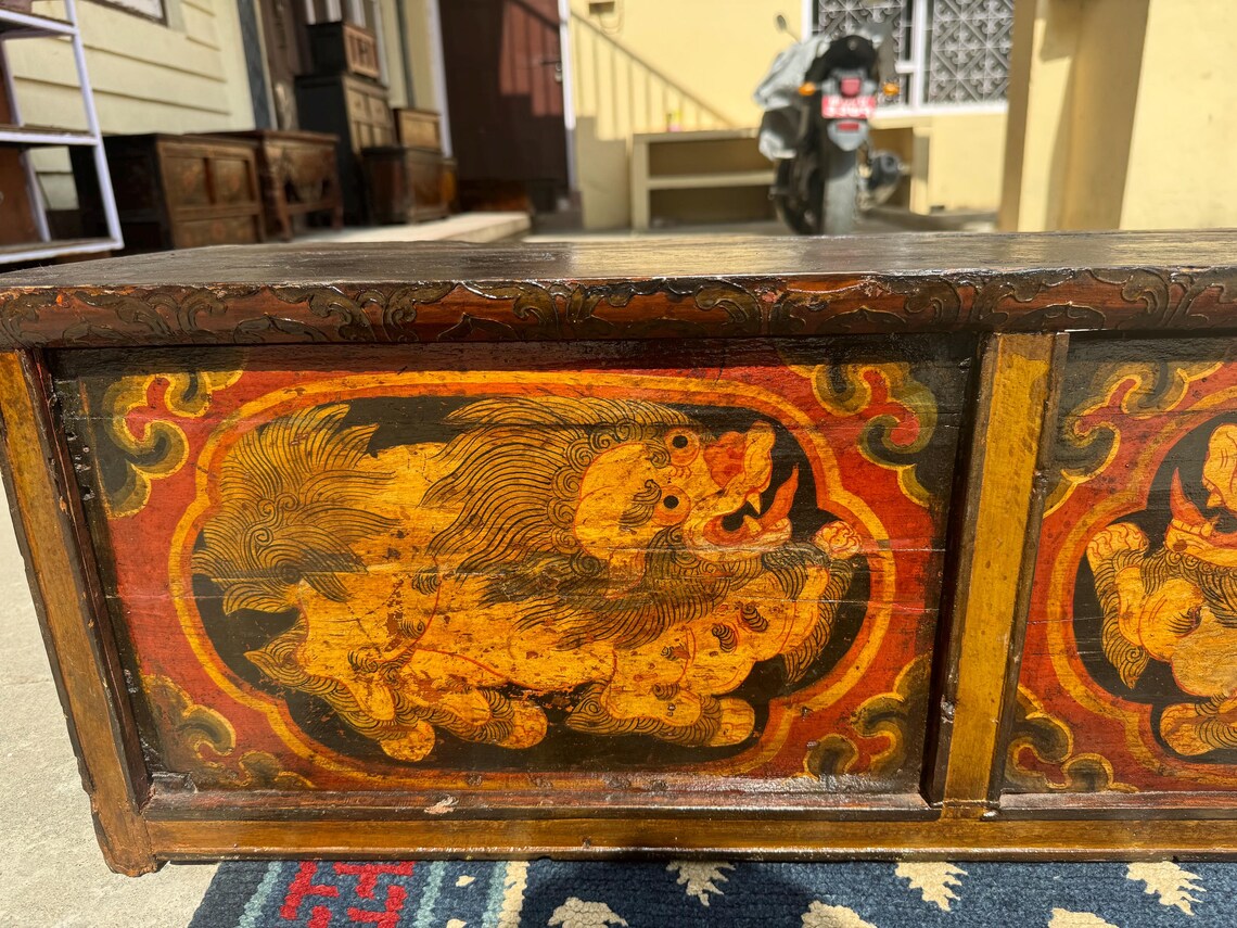 Antique Tibetan Furniture (snow Lion ) - Etsy