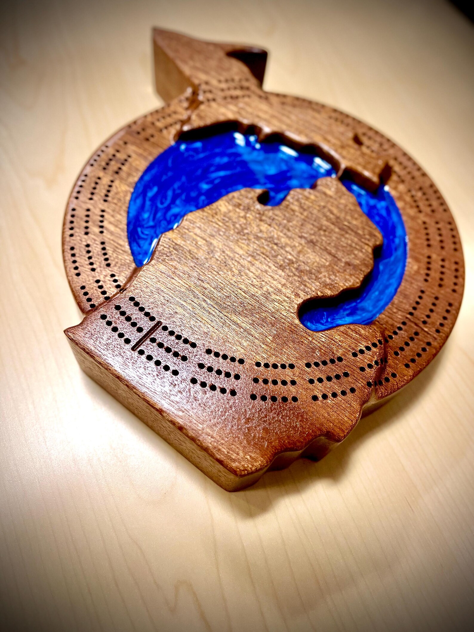 State of Michigan Cribbage Board, Great Lakes State, Personalized ...