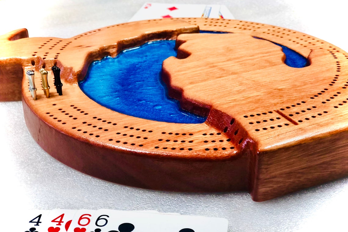 State of Michigan Cribbage Board, Great Lakes State, Personalized ...