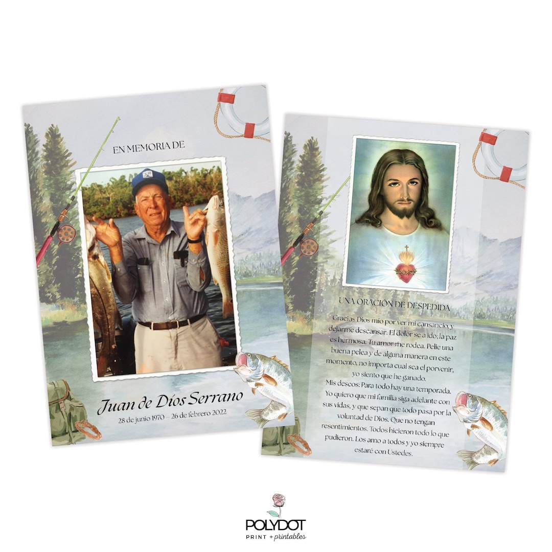 PRINTABLE Fisherman Memorial Funeral Prayer Card DIGITAL FILE - Etsy