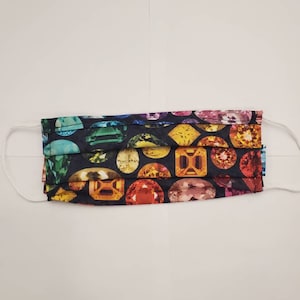 Rainbow Gemstones Cotton Reusable Face Mask - Etsy