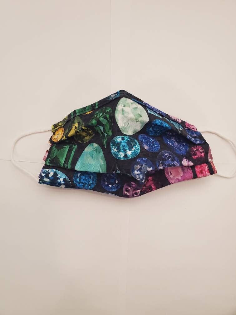 Rainbow Gemstones Cotton Reusable Face Mask - Etsy