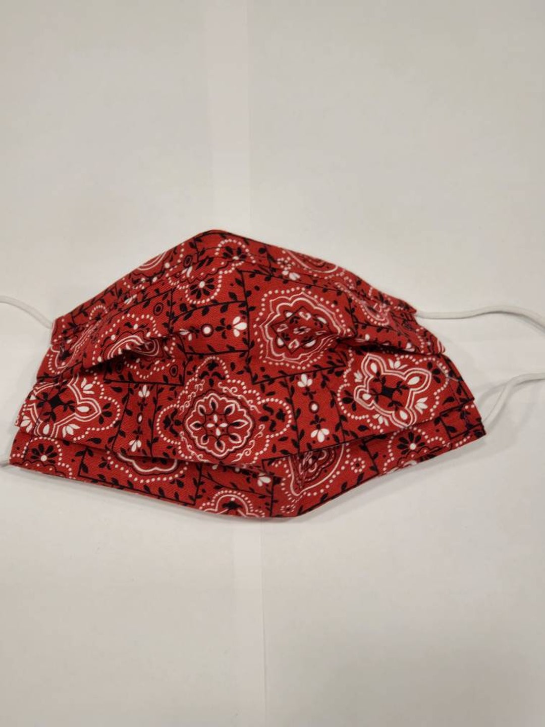 Red Bandana Print Cotton Reusable Face Mask - Etsy