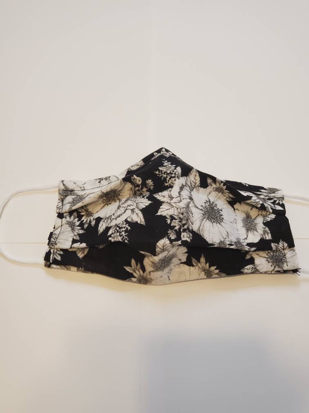 Black and White Floral Vines Cotton Reusable Face Mask - Etsy