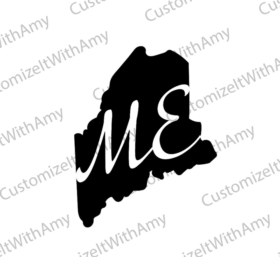 Maine State "me" Digital Design Svg, Pdf, Png, Dxf Files Included - Etsy