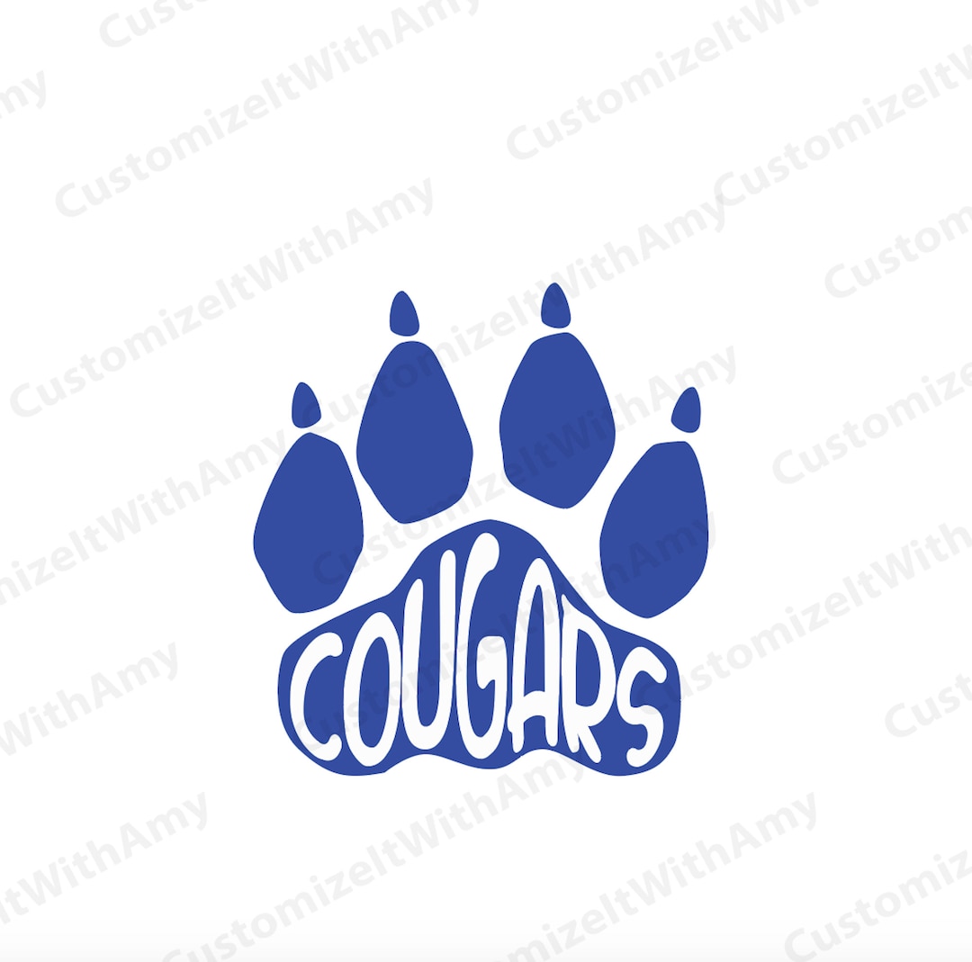 Cougars Paw Print Digital Design: Svg, Png, Pdf, Dxf - Etsy