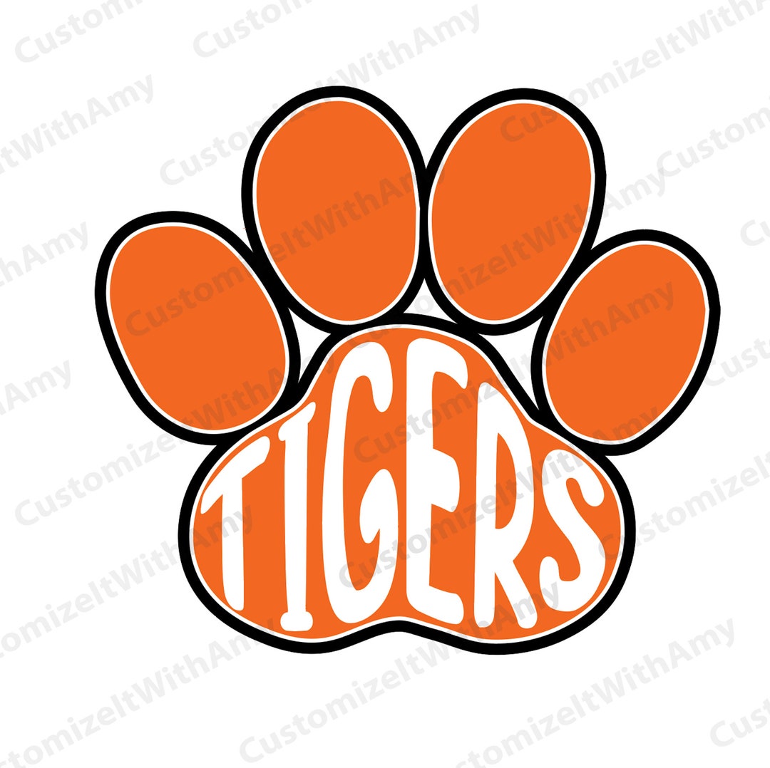Tiger Paw Print Digital Design: Svg, Png, Dxf, Pdf - Etsy