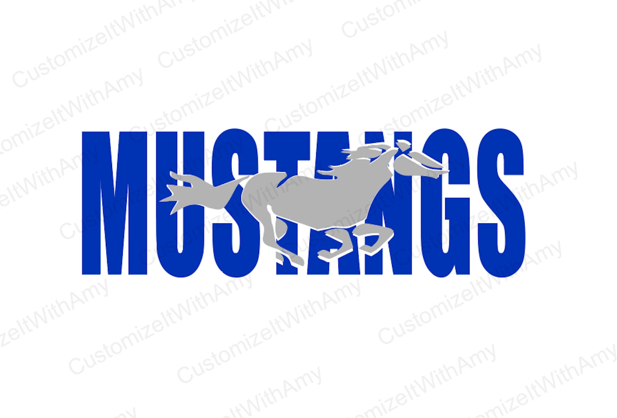 Mustangs Mascot Customizable Digital Design: Svg, Png, Pdf, Dxf - Etsy