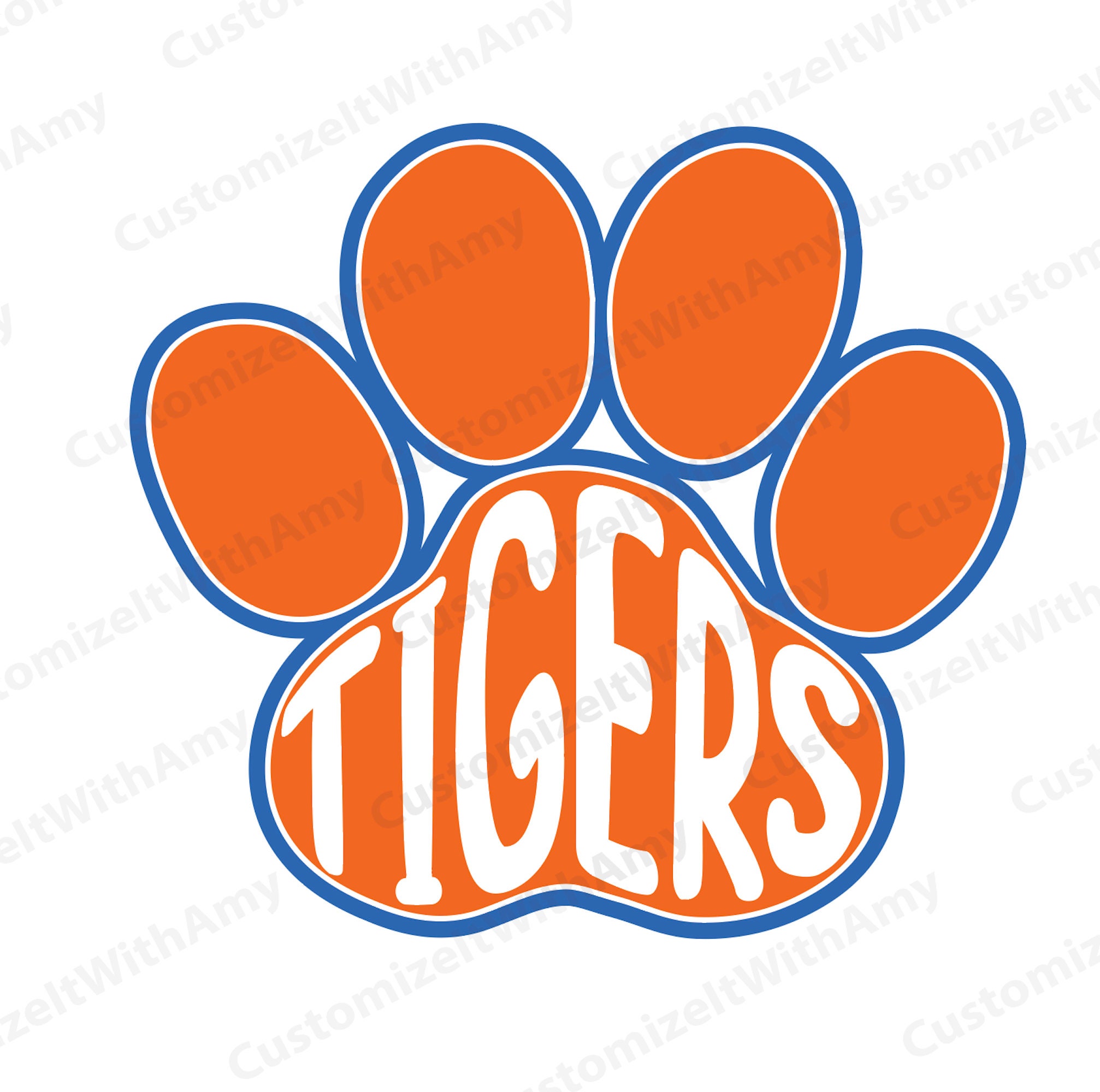 Tiger Pfotenabdruck digitales Design: svg, png, dxf, pdf - Etsy.de