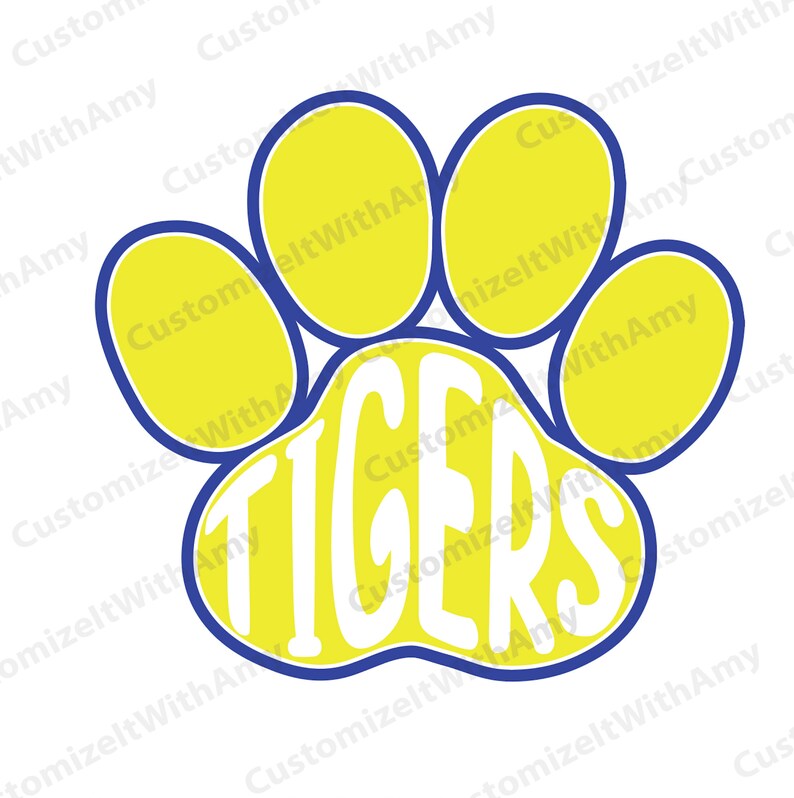 Tiger Paw Print Digital Design: Svg, Png, Dxf, Pdf - Etsy