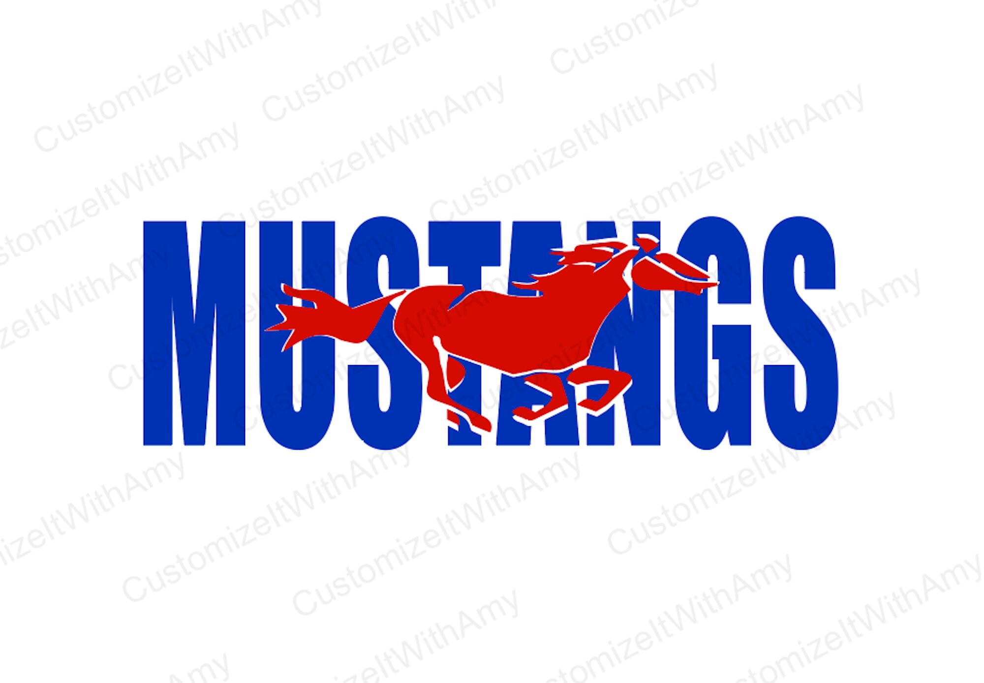 Mustangs Mascot Customizable Digital Design: Svg, Png, Pdf, Dxf - Etsy