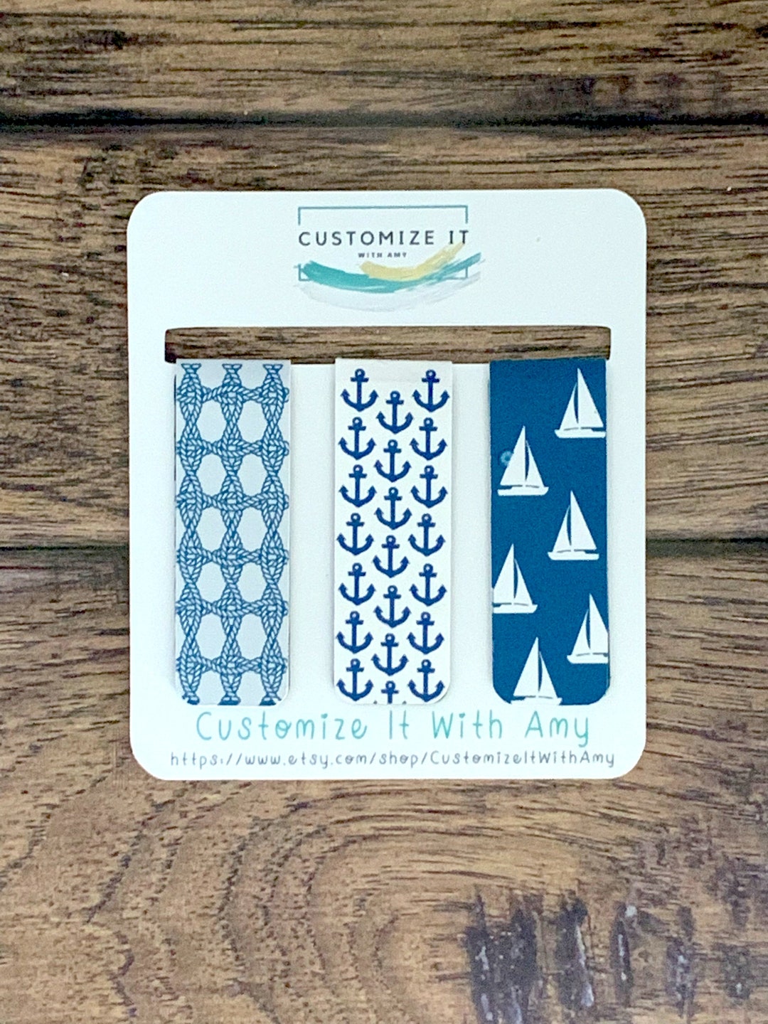 Nautical Themed Magnetic Bookmarks: Set of Three, Including Anchors ...