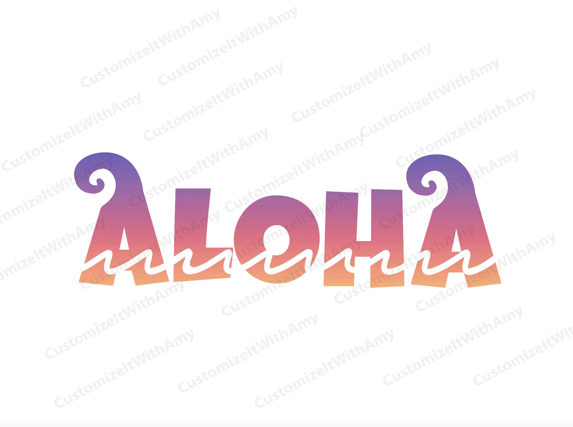 Aloha Logo PNG Sunset Background - Etsy