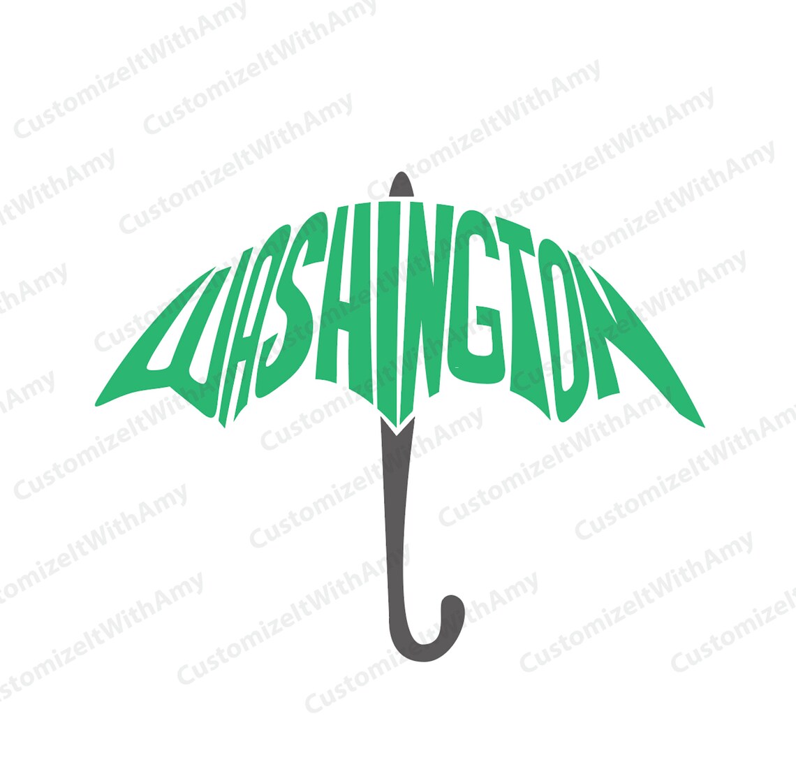 Washington Shaped Into an Umbrella Digital Design - Etsy