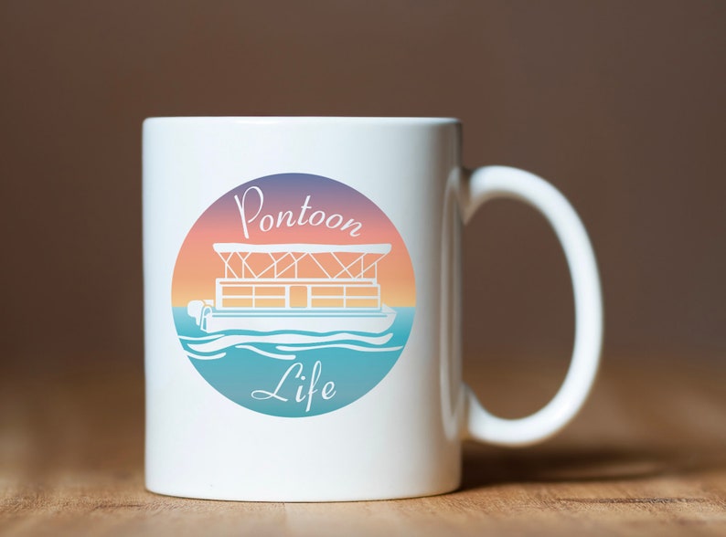 Pontoon Life With Sunset Background Digital Design: Png, Pdf, Svg, Dxf ...