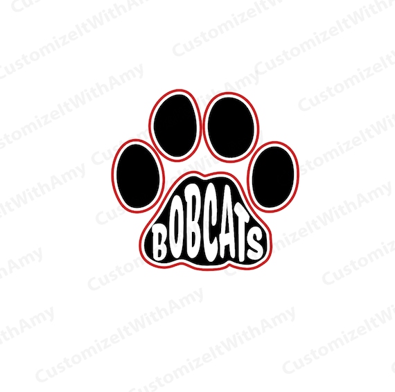 Bobcats Paw School Mascot: Svg Pdf Png Dxf Files Included | Etsy