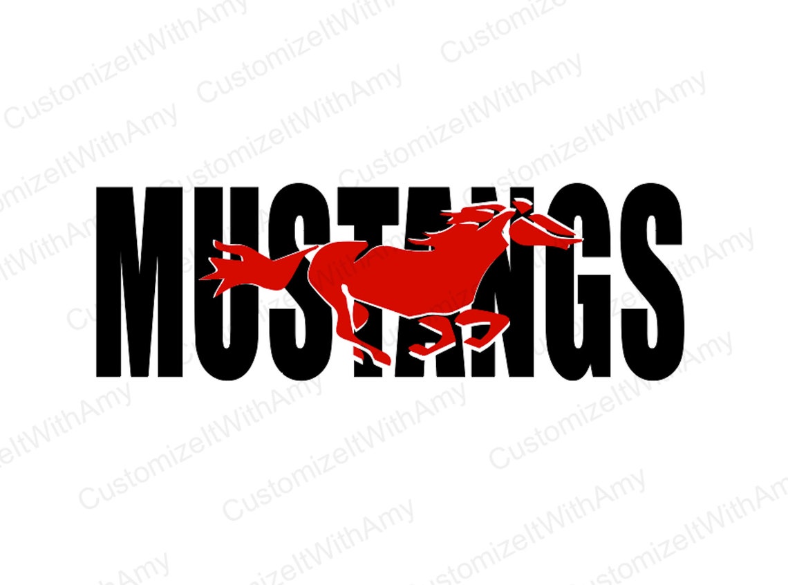 Mustangs Mascot Customizable Digital Design: Svg Png Pdf - Etsy