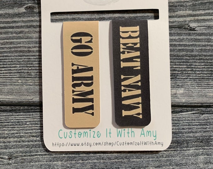Go Army Beat Navy Magnetic Bookmarks Set - Etsy