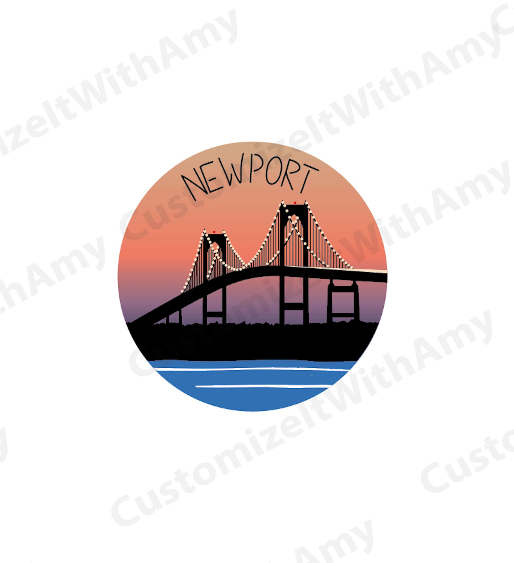 Pell Bridge Newport View PNG Digital Design: Great for - Etsy