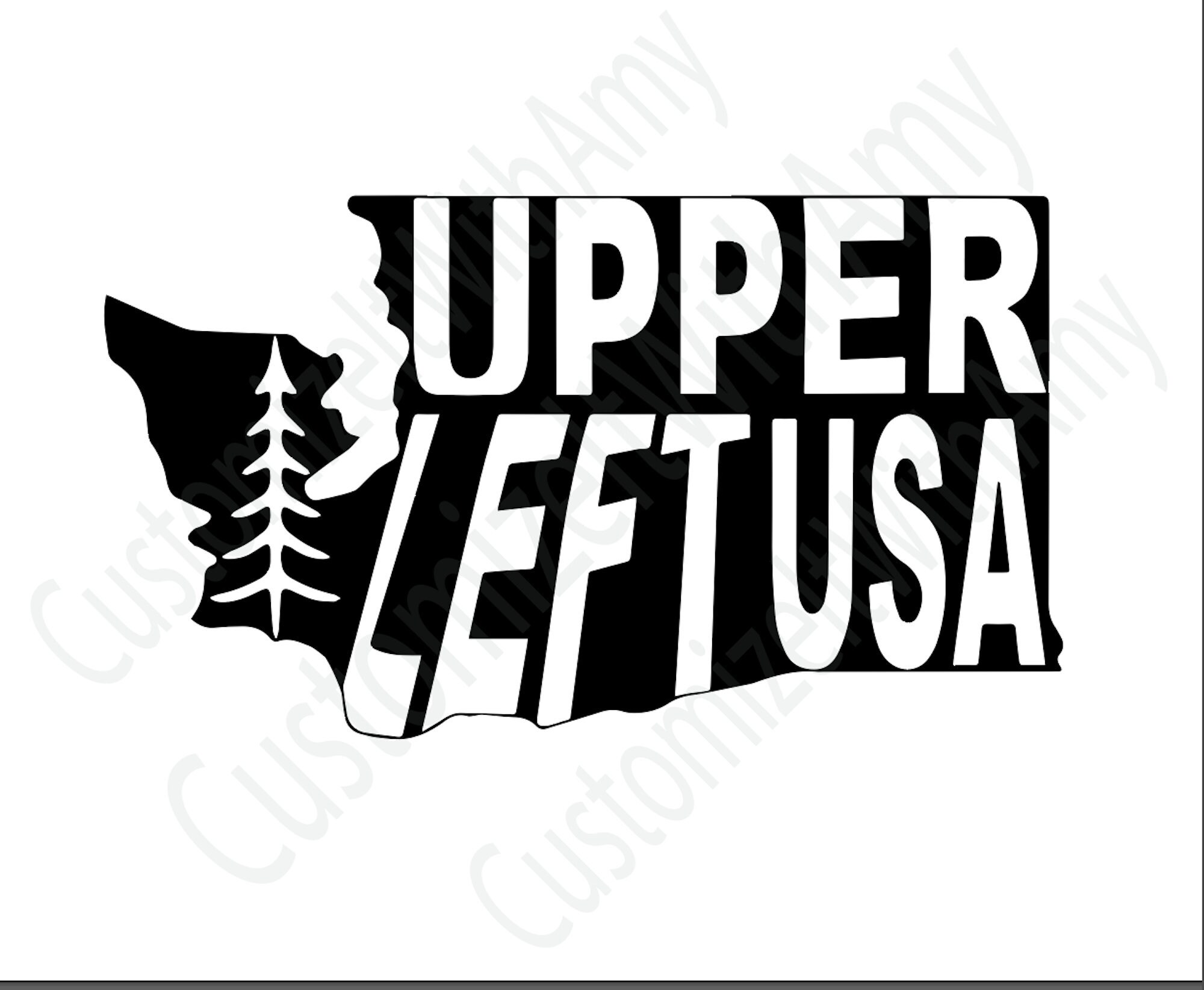 Upper Left, USA SVG (with Evergreen Tree) - Etsy