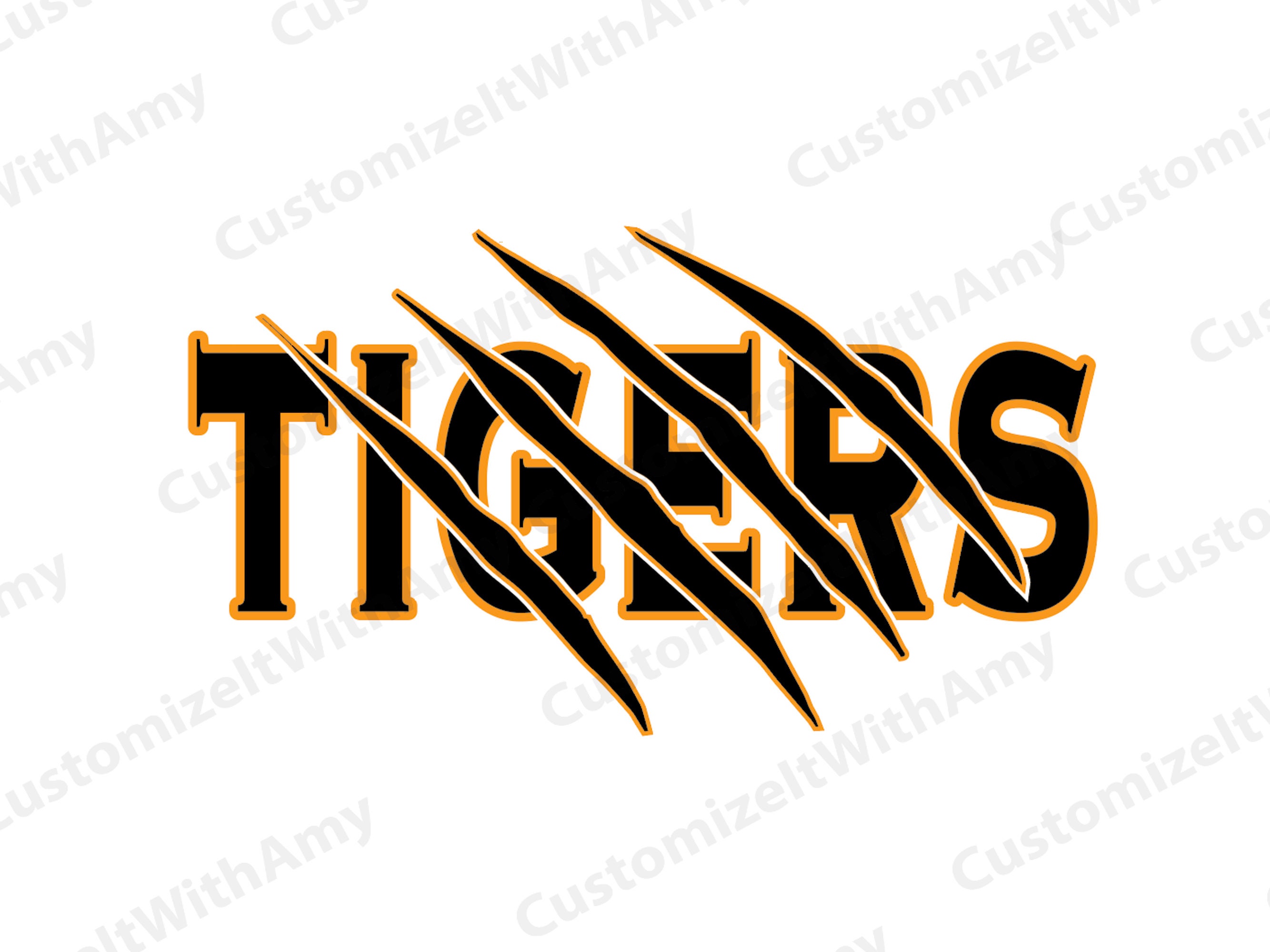 Tigers With Claw Marks Digital Design: Svg, Png, Pdf, Dxf Files ...