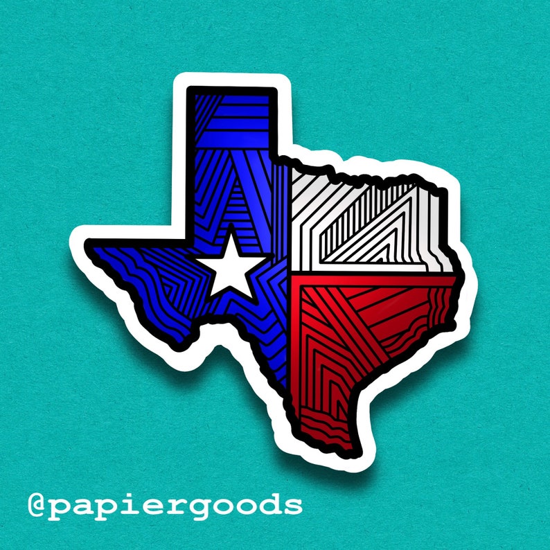 Texas Sticker Lone Star State Sticker Geometric Line | Etsy