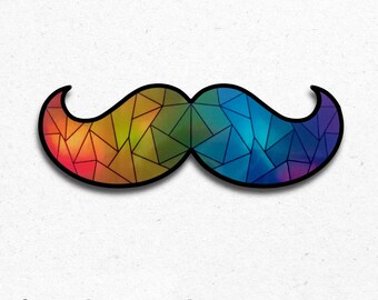 Rainbow Mustache | Etsy