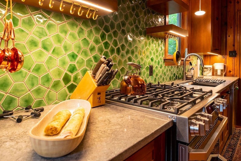 3x4 Handmade Geometric Ceramic Tile Kitchen Backsplash 1 SQ - Etsy