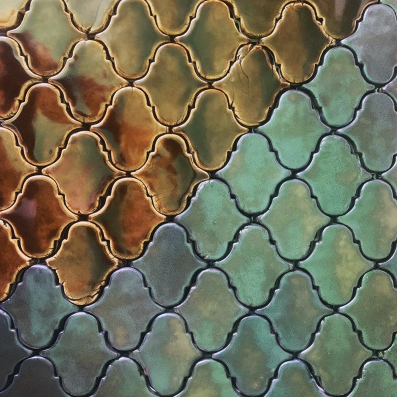 3x3 Handmade Ceramic Lantern Tile, 1 SQ FT Arabesque Handpainted Tile ...