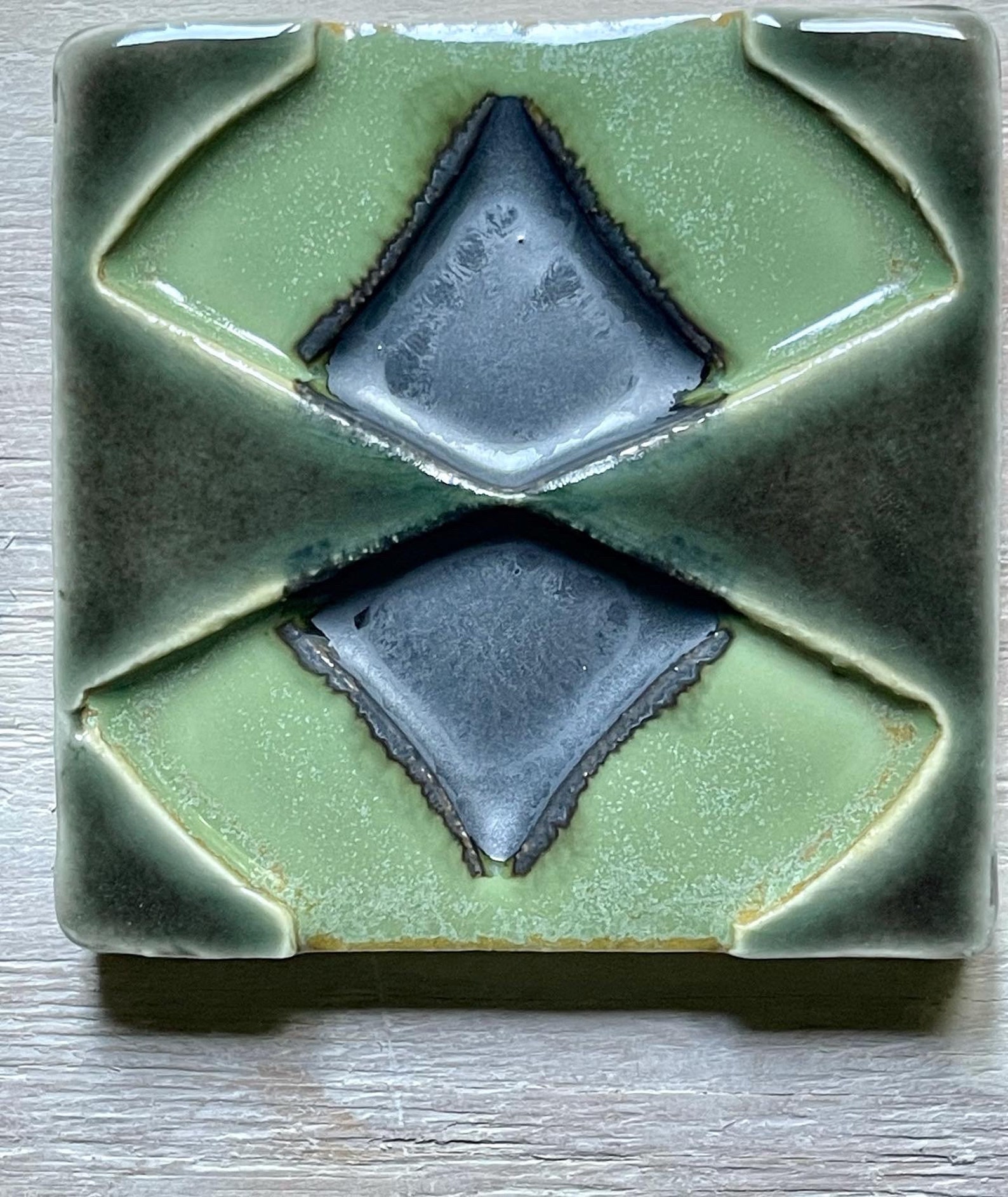 Ceramic Tile 4x4 Sculpture for Backsplash, Kitchen, Bath, Blue, Green ...