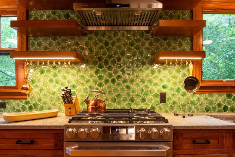 3x4 Handmade Geometric Ceramic Tile Kitchen Backsplash 1 SQ - Etsy