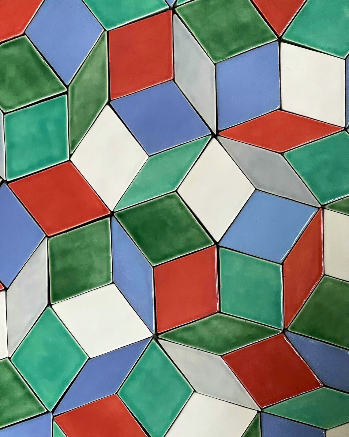 3x9 Handmade Geometric Ceramic Tile Kitchen Backsplash 1 SQ - Etsy