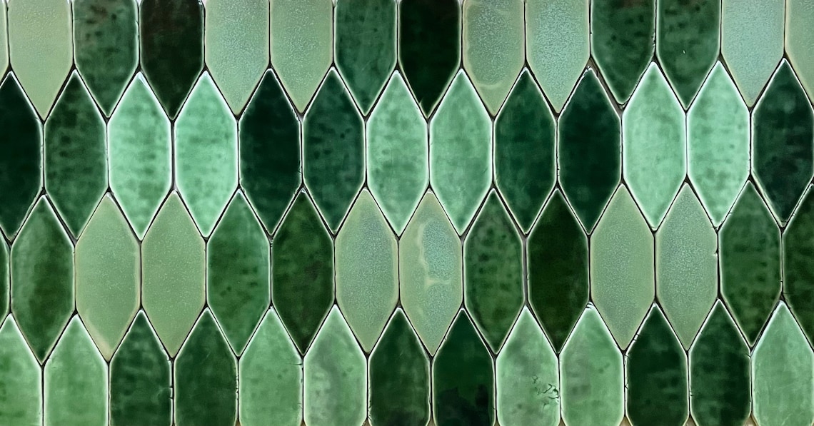 3x8 Handmade Geometric Ceramic Kitchen Backsplash Tile, 1 SQ FT Picket ...