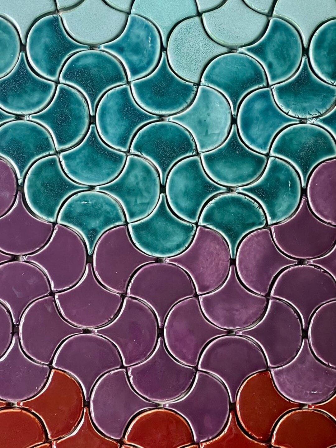 3x3 Handmade Ceramic Tile Kitchen Backsplash, 1 SQ FT, Moroccan Fish ...