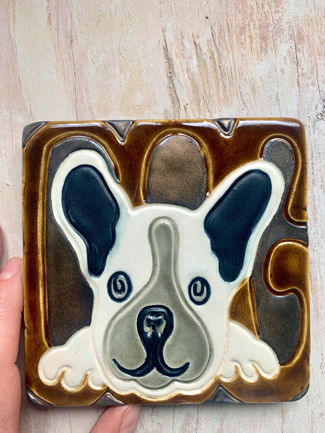 Handmade French Bulldog Ceramic Art Tile: Dog Lover Gift - Etsy