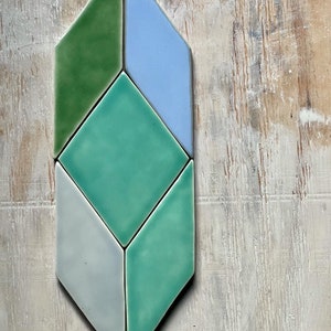 5x7 Handmade Geometric Ceramic Tile Kitchen Backsplash, Bathroom Shower ...