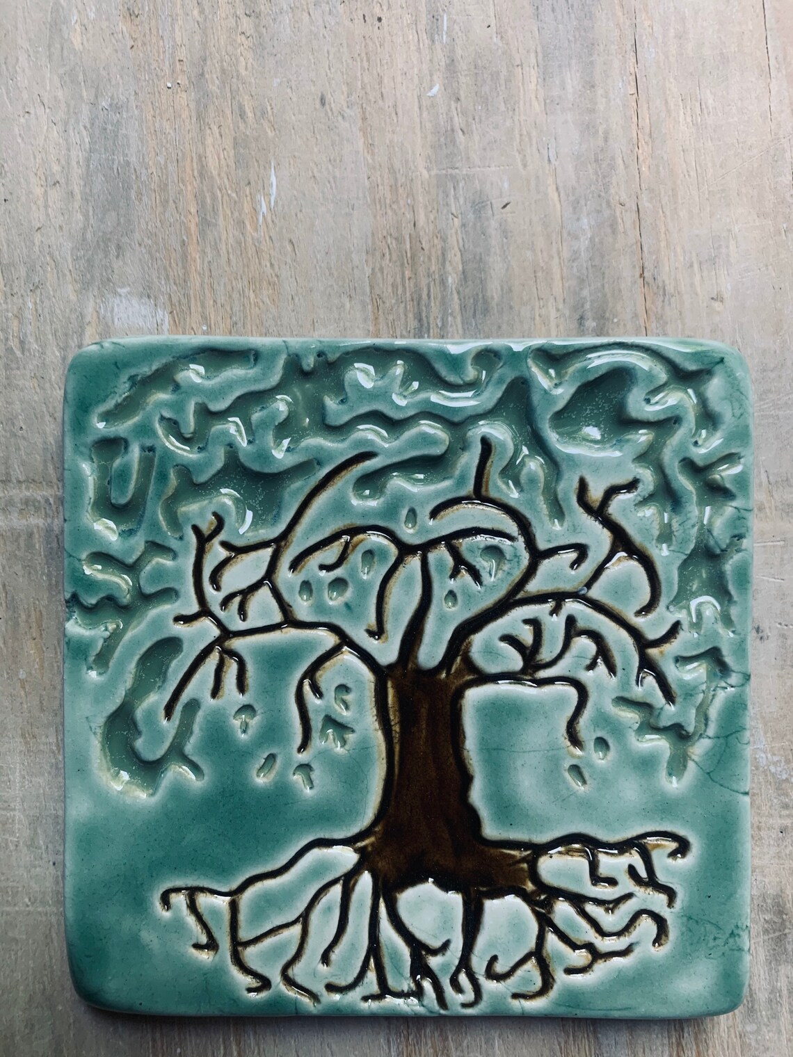Ceramic Oak Tree 5x5 Art Tile, Wall Decor, Address, Outdoor, Nature Art ...