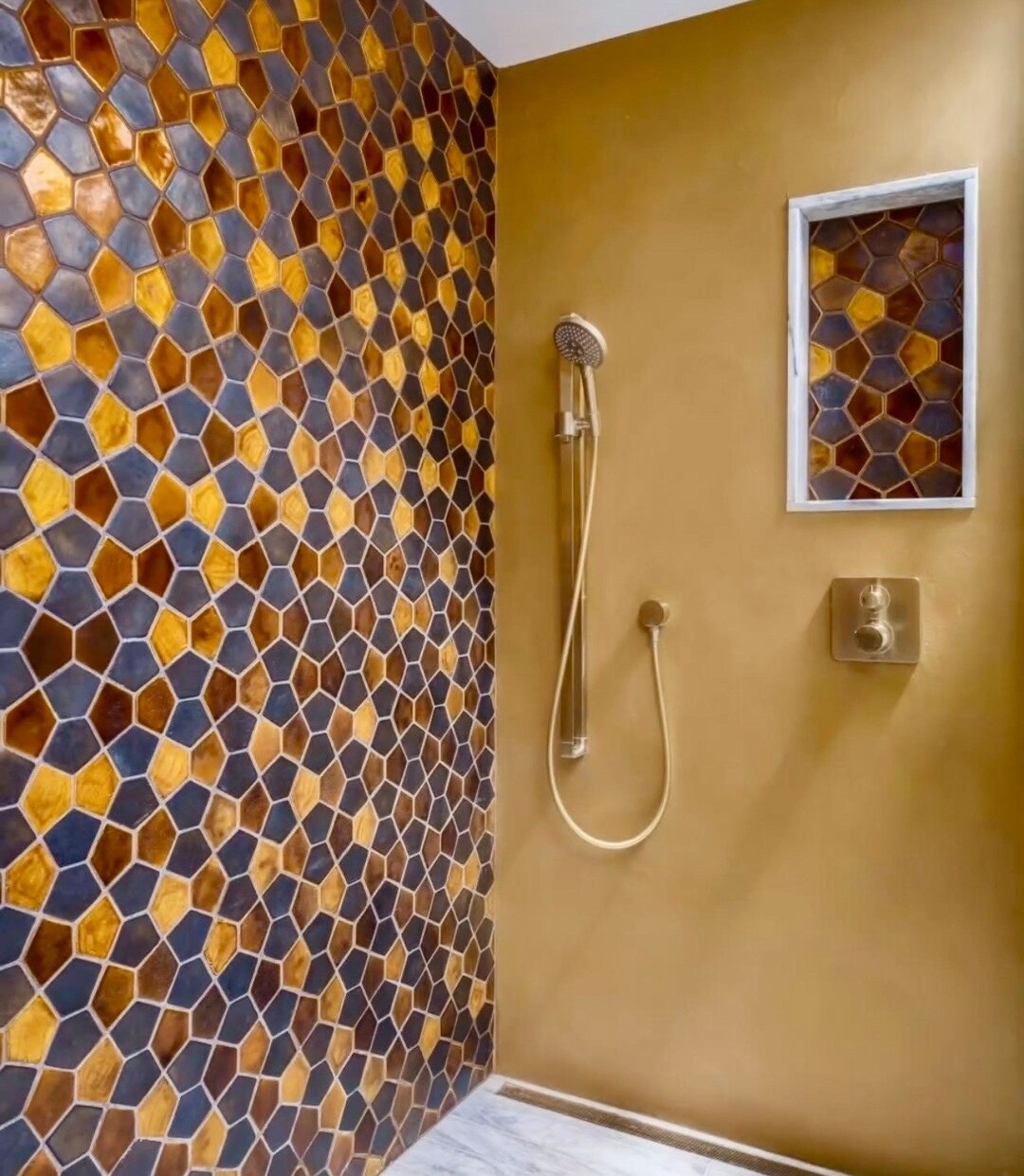 6x7 Pentagon Geometric Handmade Ceramic Tile, 1 SQ FT Farmhouse Kitchen ...