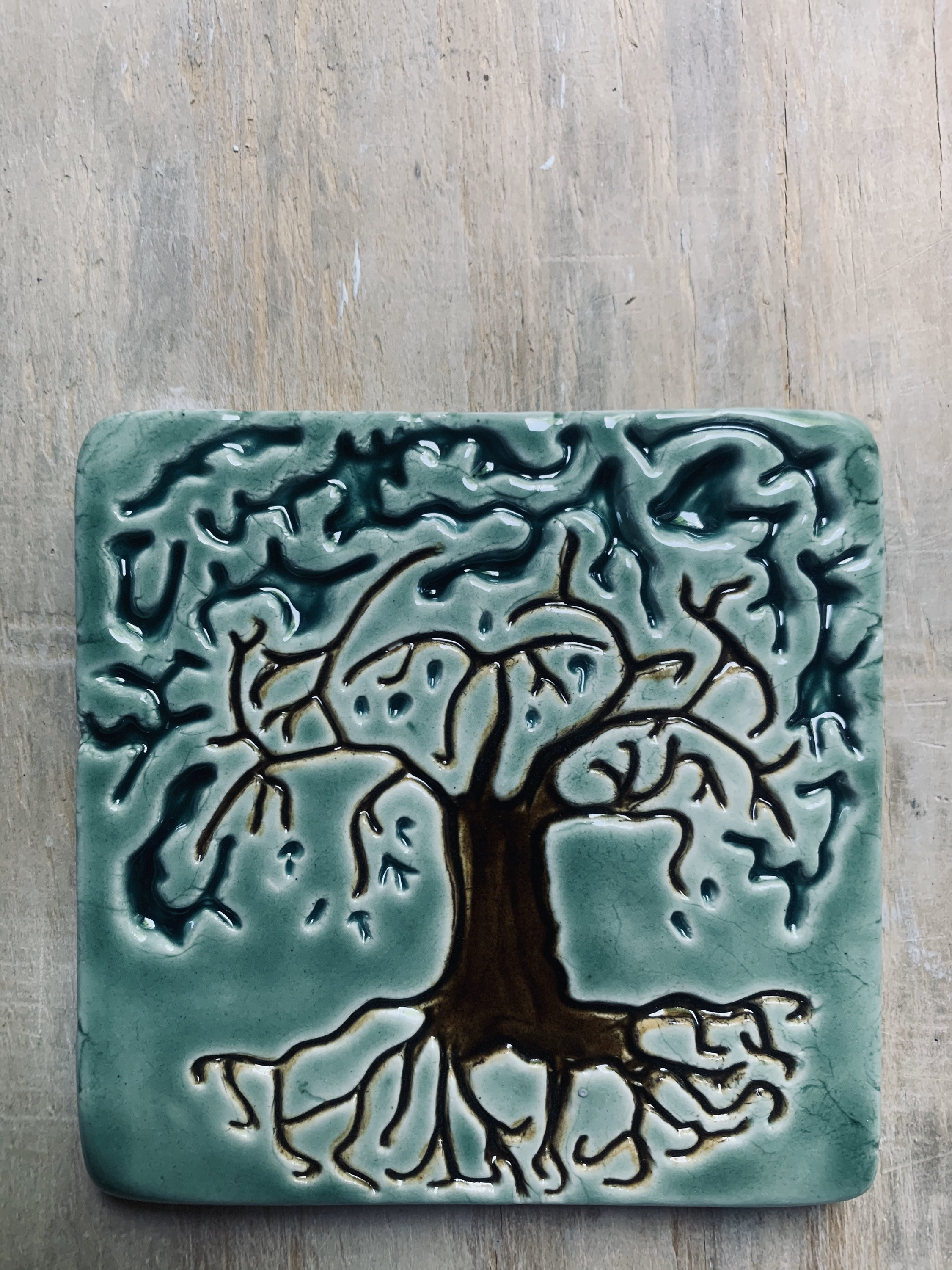 Ceramic Oak Tree 5x5 Art Tile, Wall Decor, Address, Outdoor, Nature Art ...