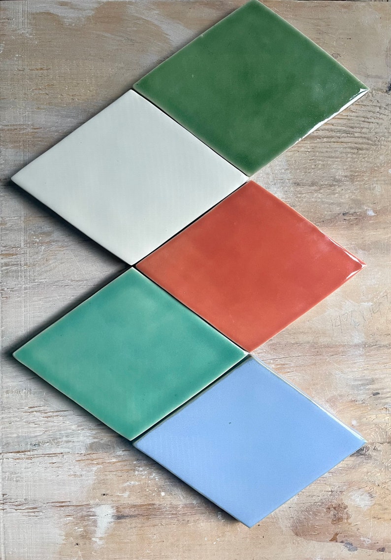 5x7 Handmade Geometric Ceramic Tile Kitchen Backsplash - Etsy