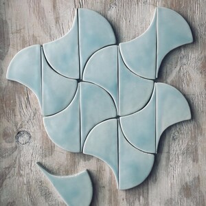 Handmade Geometric Ceramic Tile: Mid-century Modern Backsplash (3x6, 1 ...