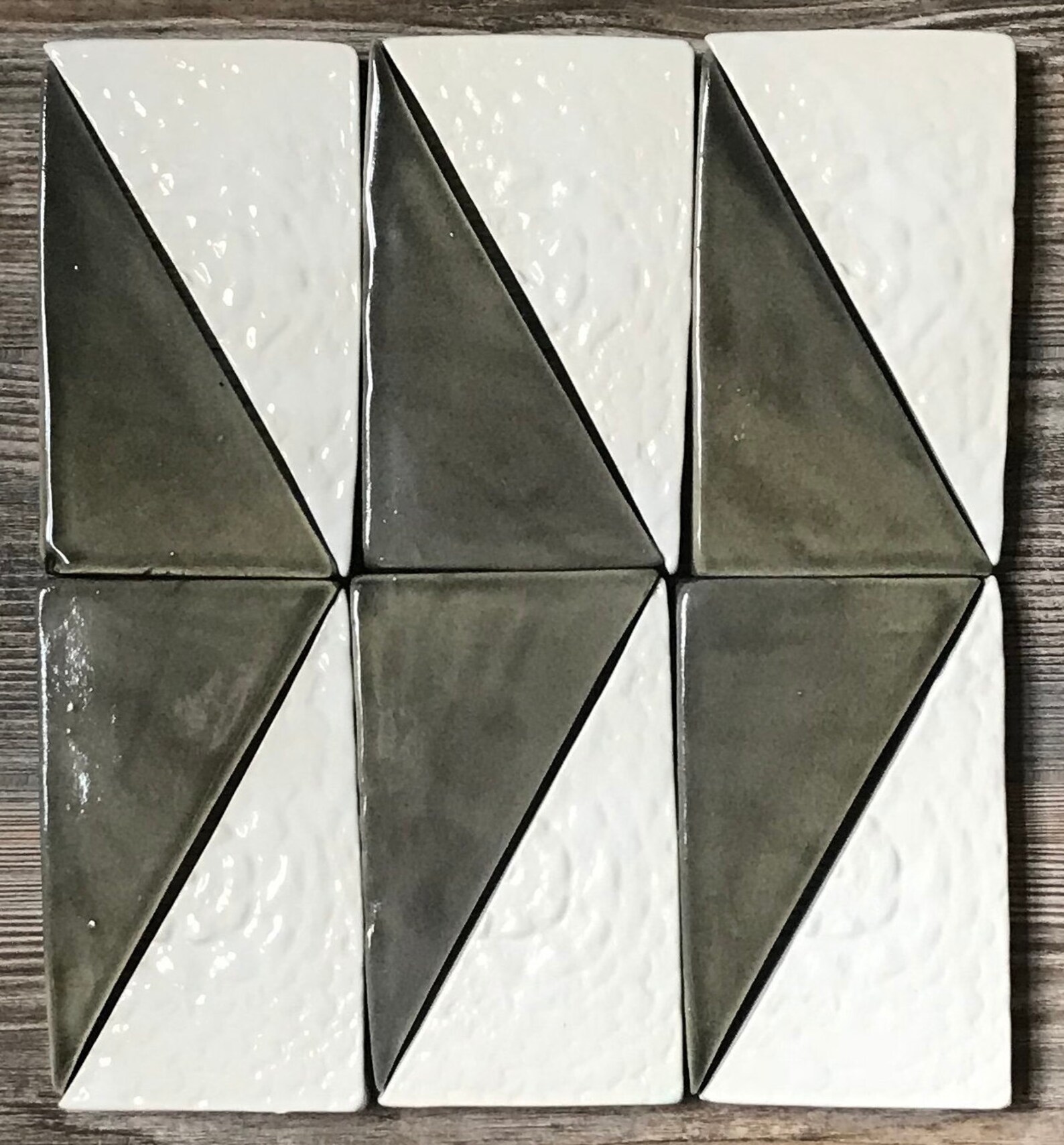 Textured Ceramic Tile 3x5 Triangle Moroccan, Backsplash, Art Tile ...