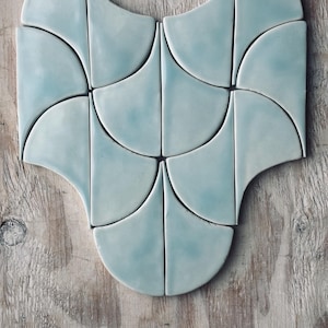 Handmade Geometric Ceramic Tile: Mid-century Modern Backsplash (3x6, 1 ...