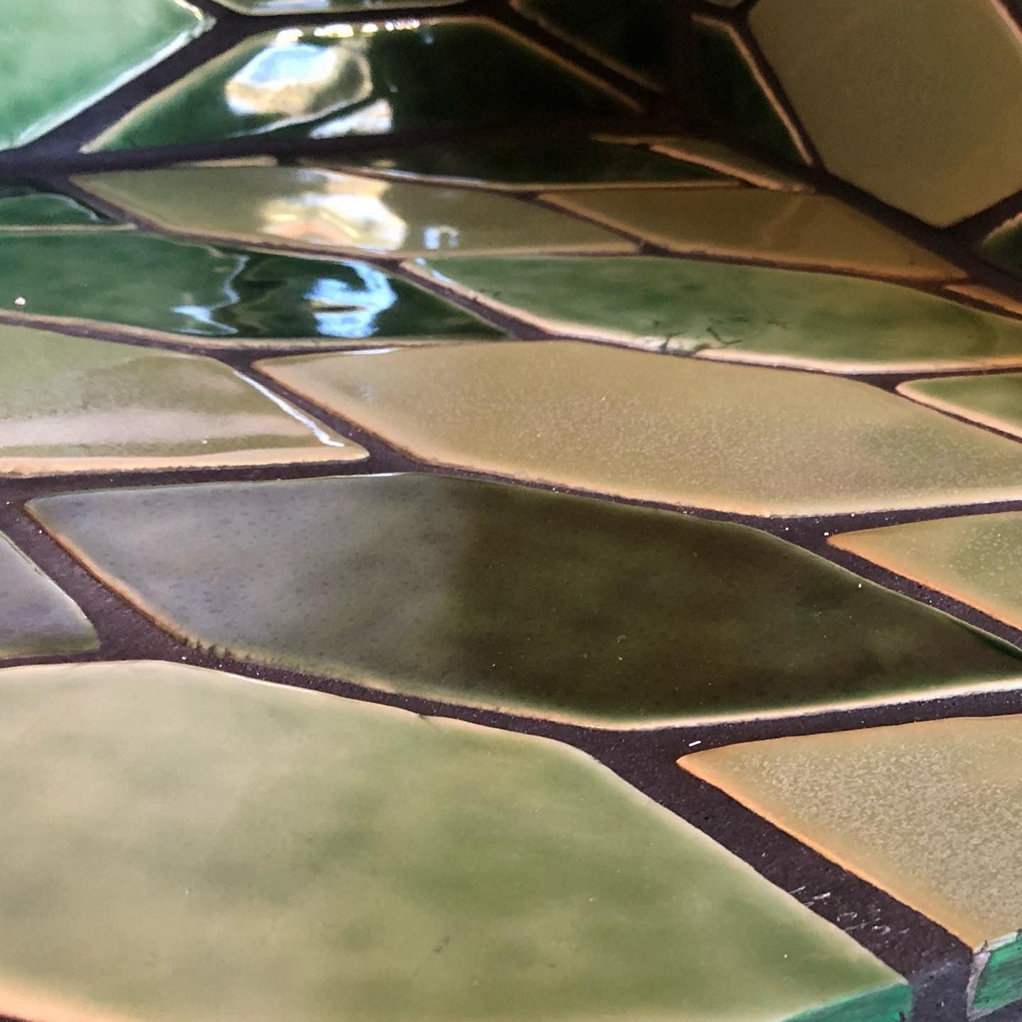 Handmade Geometric Ceramic Tile: Green Picket Braid Backsplash - Etsy