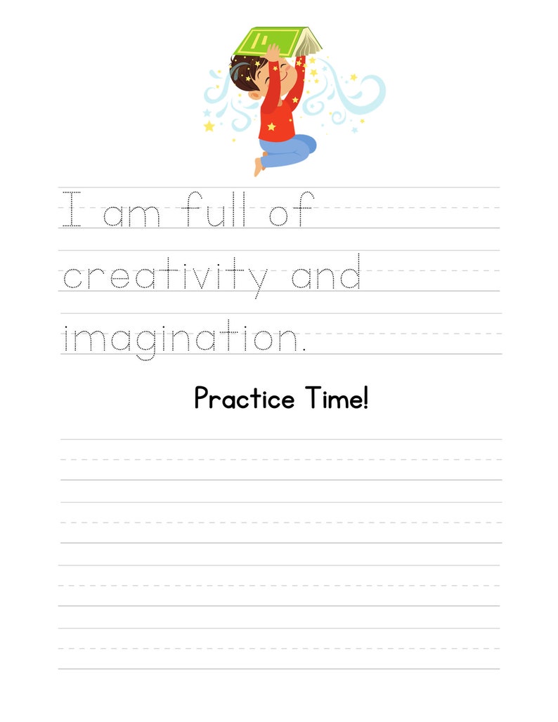 Positive Affirmations Handwriting Workbook - Etsy